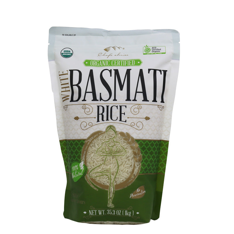Chef's Choice Certified Organic White Basmati Rice 1kg – Baba G Online ...