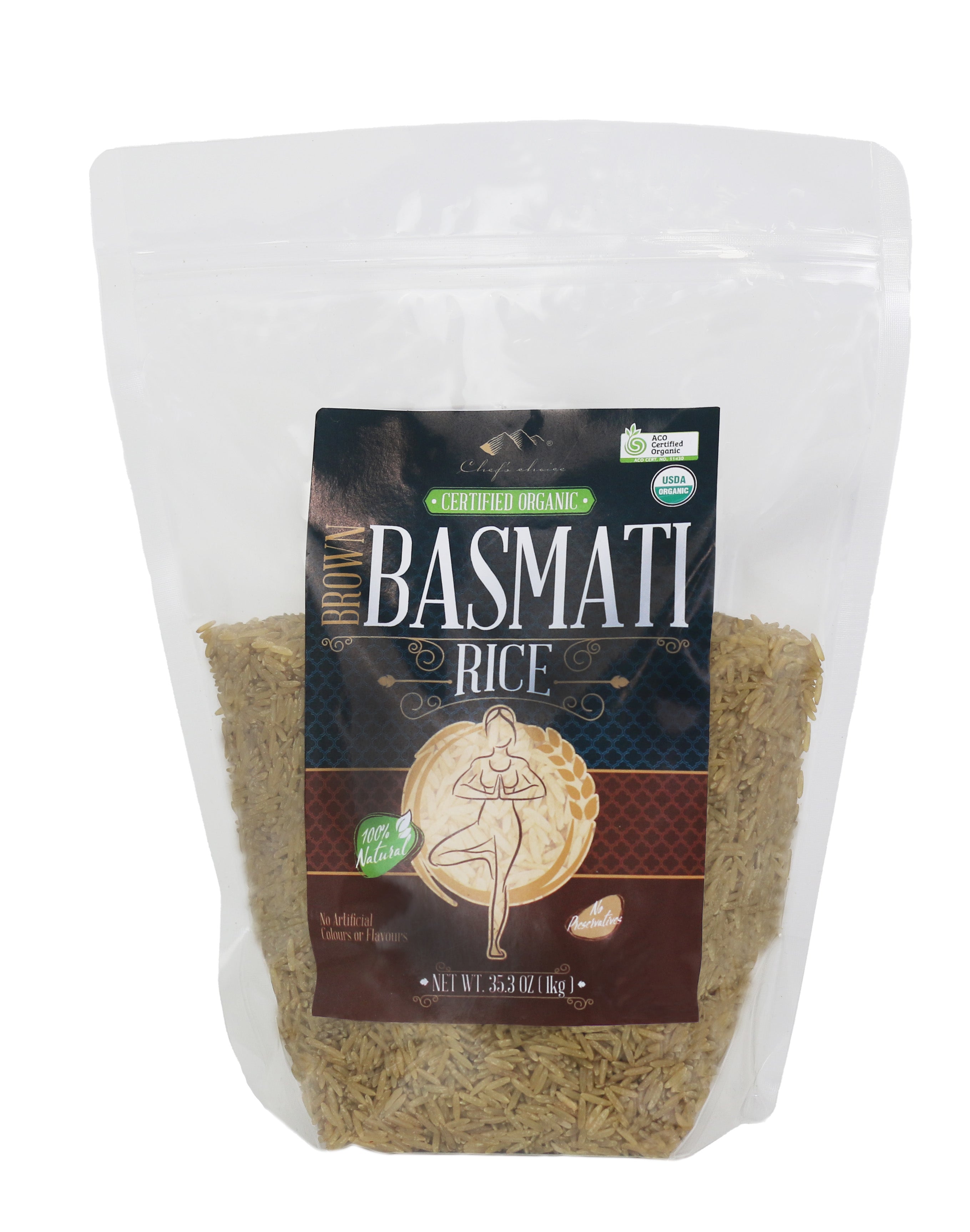 Chef's Choice Certified Organic Brown Basmati Rice 1kg – Baba G Online ...