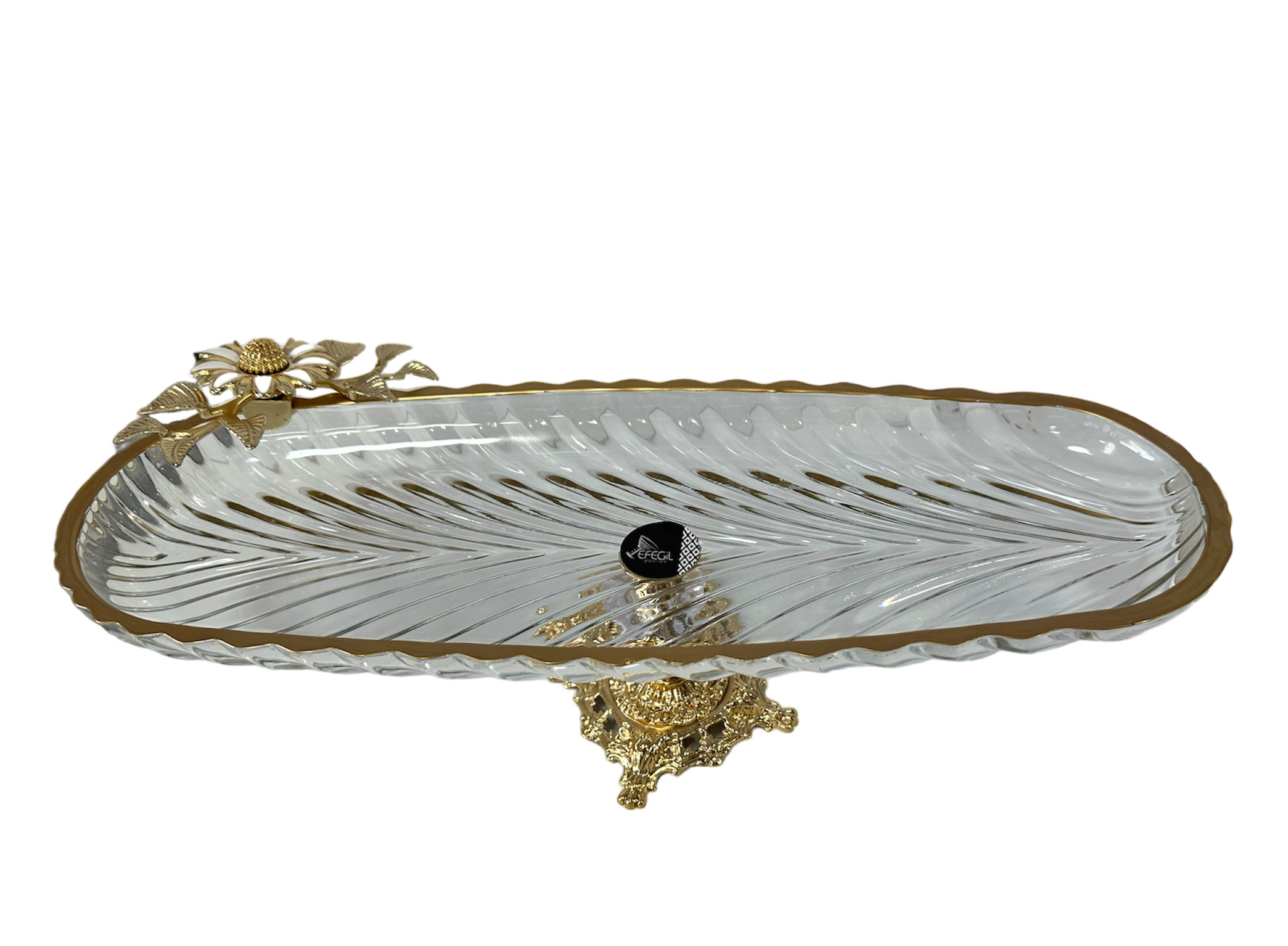 White Daisy Glass Boat Shape Service Plate – Baba G Online Grocery Store