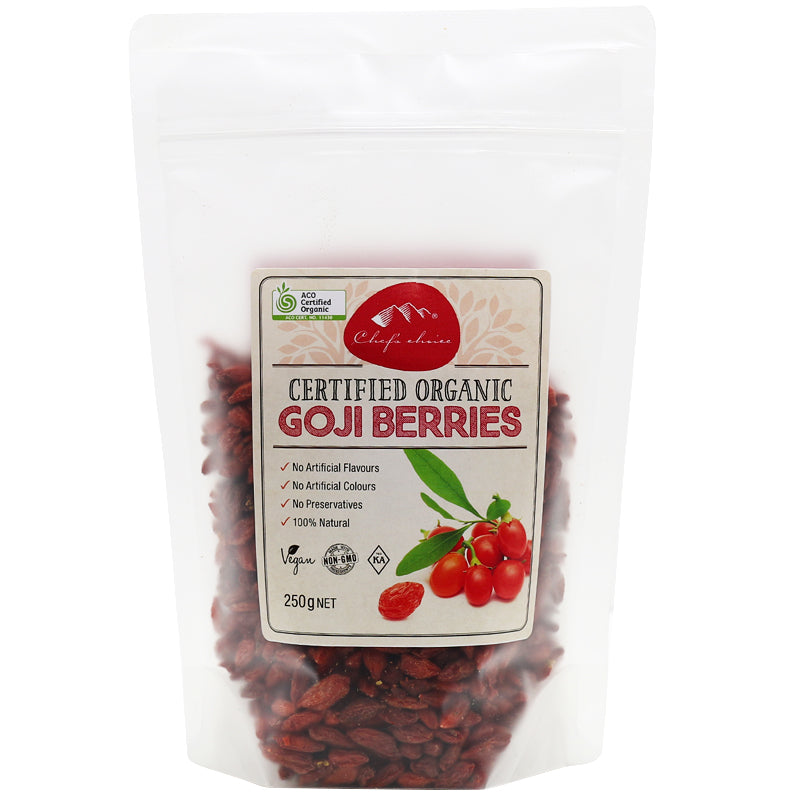 Certified Organic Goji Berries 250g – Baba G Online Grocery Store