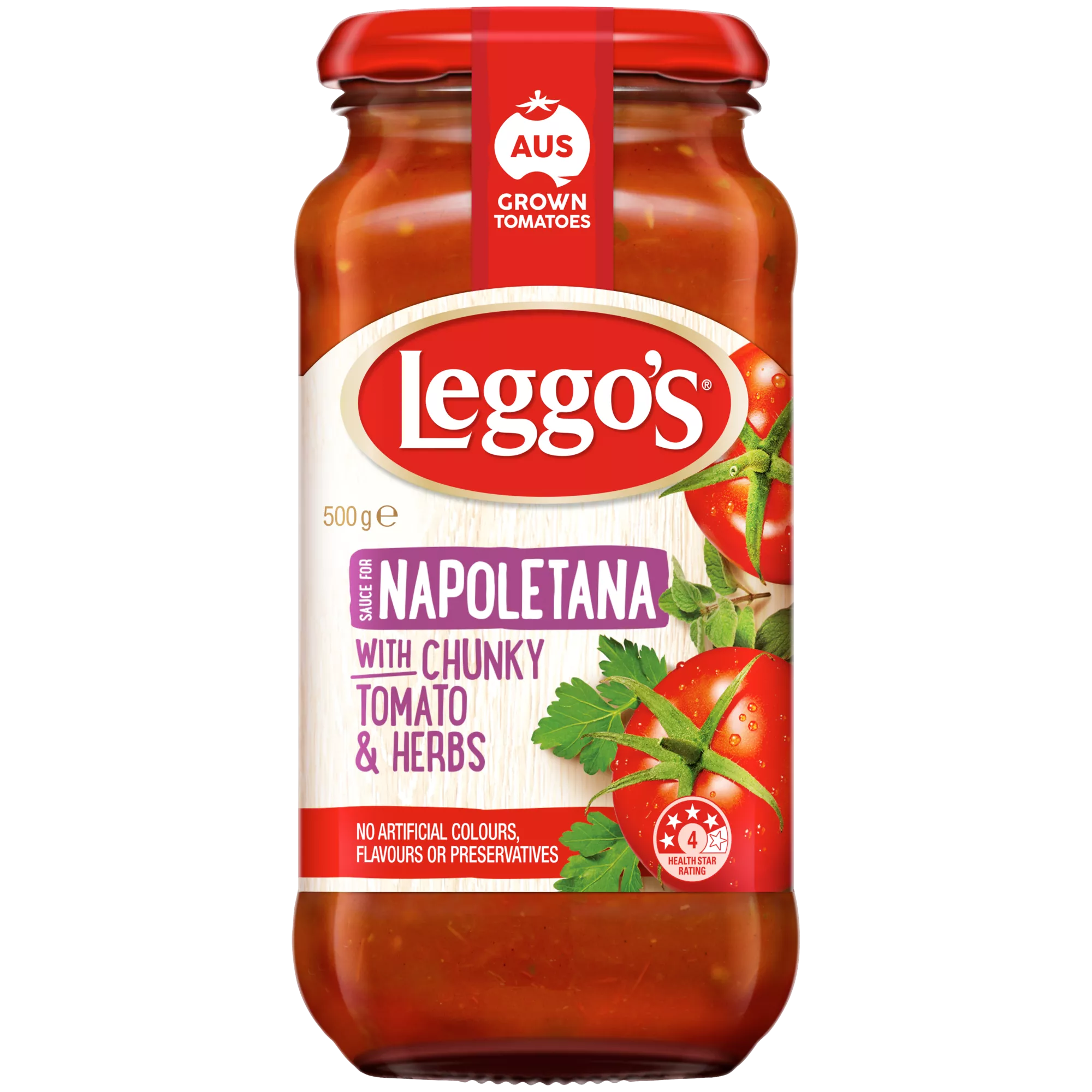 Leggo's Napoletana with Chunky Tomato Garlic & Herbs Pasta Sauce | 500 ...