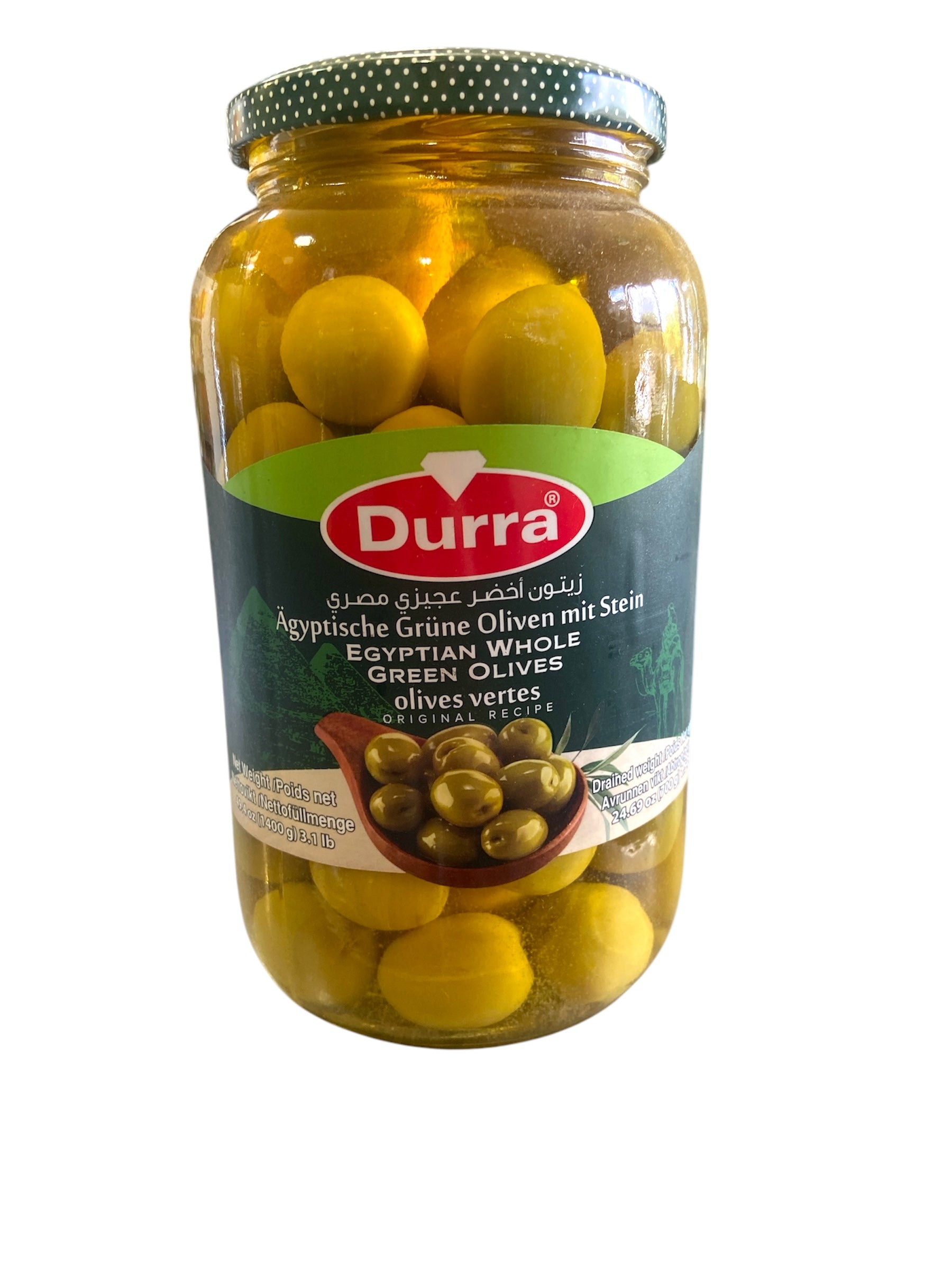 DURRA Egyptian Whole Green Olives – Baba G Online Grocery Store