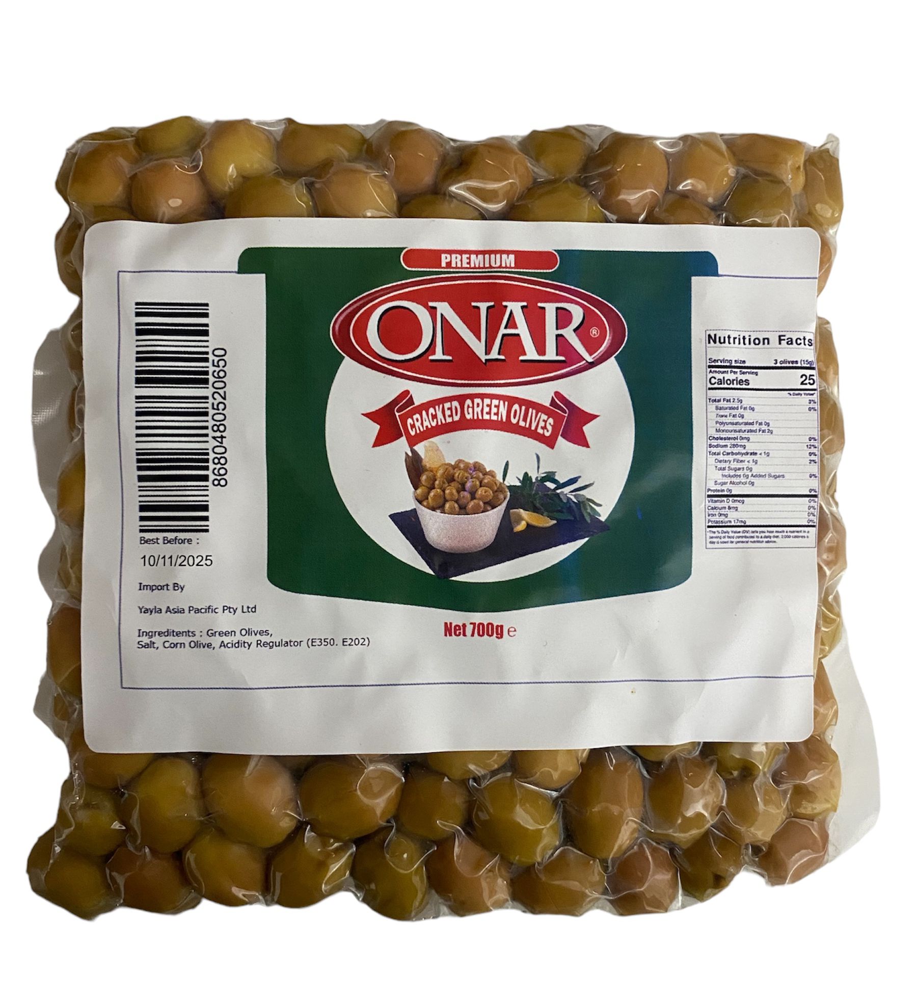 Onar Cracked Green Olives 700gr – Baba G Online Grocery Store