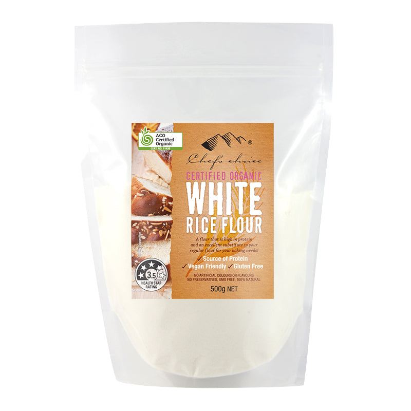 Certified Organic White Rice Flour 500g – Baba G Online Grocery Store
