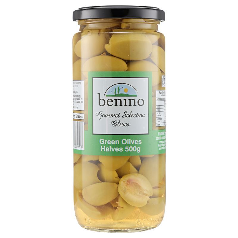Benino Green Half Olives - 500g. – Baba G Online Grocery Store