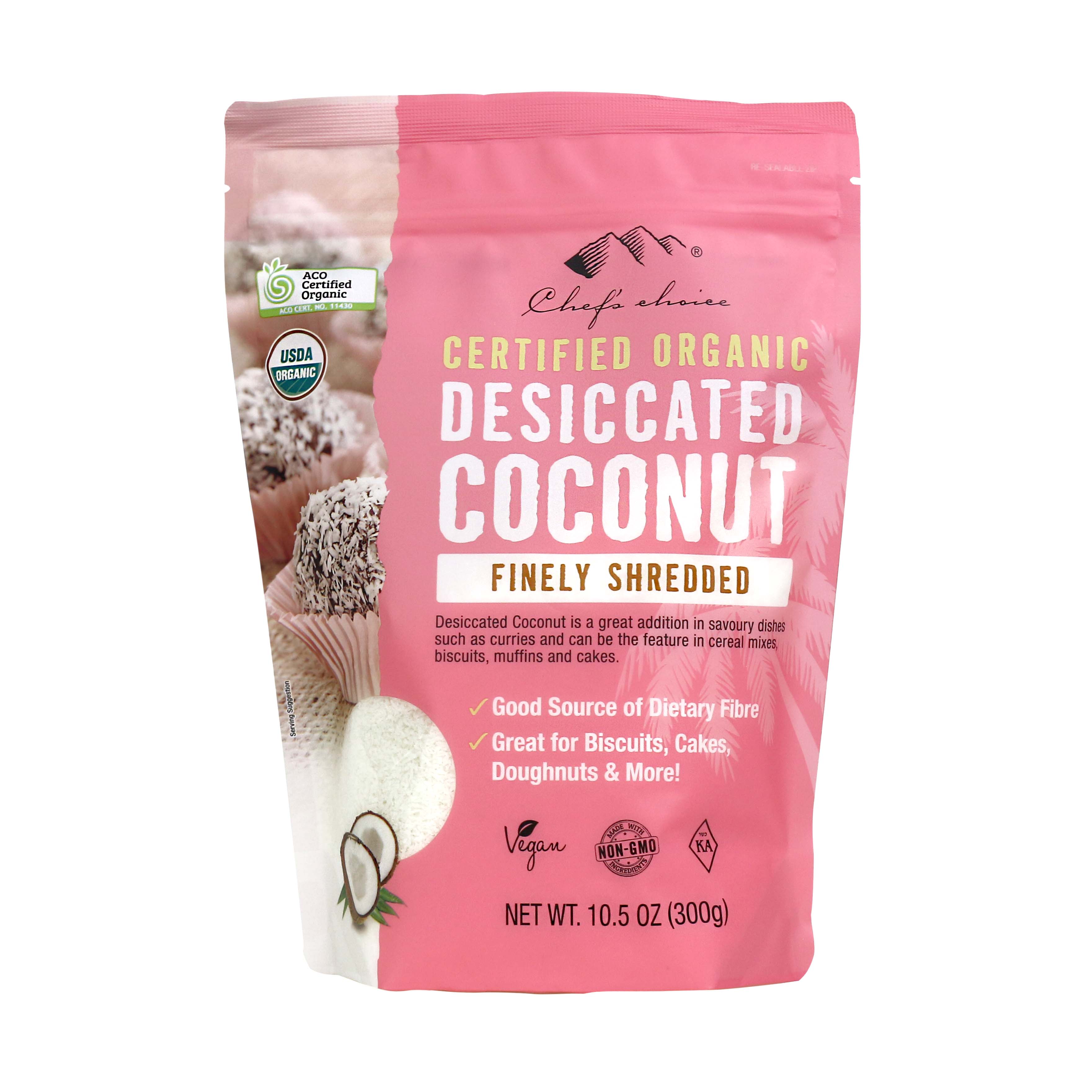 Certified Organic Desiccated Coconut – Finely Shredded 300g – Baba G ...