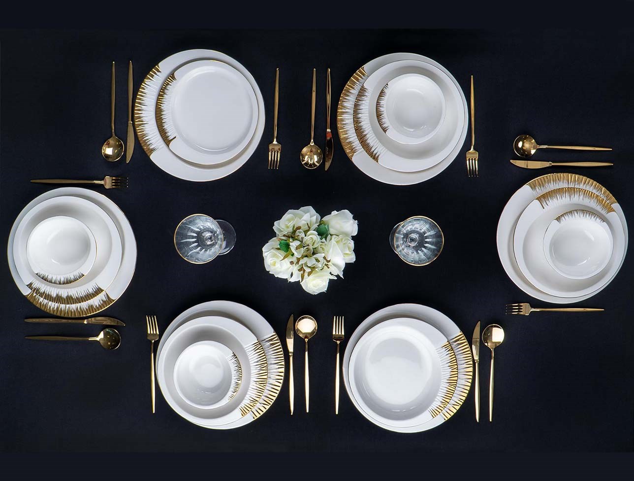 Dinnerware Set Dora - 24 pcs – Baba G Online Grocery Store