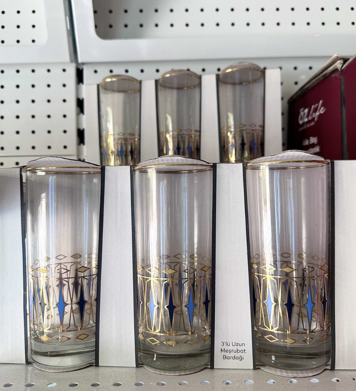 Turkish Style Gold Detail Tall Glass - Set of 3 – Baba G Online Grocery ...